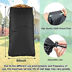2 Pcs Lawn Tractor Leaf Bag for Riding Lawn Mower Reusable Big Capacity Mower Leaf Bag Black Grass Catcher Bag 90 x 50 Inch Oxford Cloth Leaf Collector 49 Cubic Feet Material Collection Systems