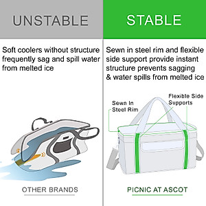 Picnic at Ascot 64 Can Capacity Semi Rigid Collapsible Leakproof Cooler- Designed & Quality Approved in the USA