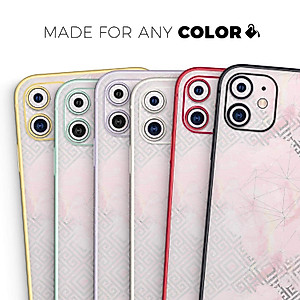 Design Skinz Karamfila Silver & Pink Marble V12 - DesignSkinz Protective Vinyl Decal Wrap Skin Cover Compatible with The Apple iPhone 11 (Full-Body, Screen Trim & Back Glass Skin)