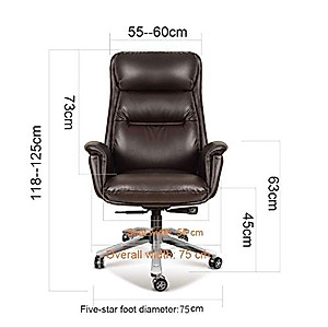 POCHY Family Office Chair Big and Tall Tilt Function Swivel Computer Chair PU Leather Simple Comfortable Sedentary Boss Chair (Color : White, Size : Technology Leather Grey)