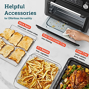 COSORI Air Fryer Toaster Oven 26.4QT, 12-in-1 Convection Ovens Countertop Combo, 6-Slice Toast, 12-inch Pizza, Basket, Tray, Recipes &3 Accessories, Wifi, CS100-AO