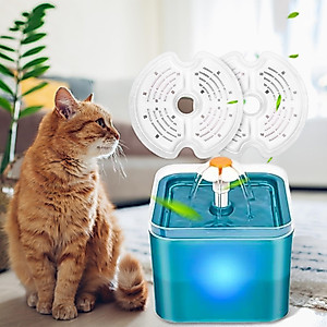 Cat Water Fountain Filters for 84oz/2.5L Stainless Steel Pet Fountain and 67oz/2.0L Plastic Cat Drinking Fountain, 4 Pack Pet Replacement Filters Set