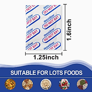 auhanth 100 Packs 100CC Oxygen Absorbers (10 Packs of 10), Food Grade Oxygen Absorbers for Long Term Food Storage in Vacuum Bag, Applicable to Mason Jars, Vacuum Storage Bags
