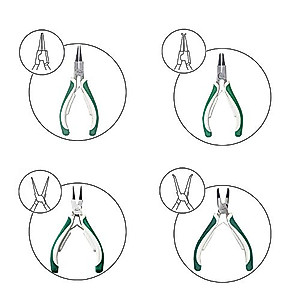 4 Pcs Mini Snap Ring Pliers Set Heavy Duty External/Internal Circlip Pliers with Straight/Bent Jaw for Ring Remover Retaining