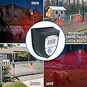 Solar Sound Alarm Motion Detector Warning Alarm Outdoor 129db Sound Security Flashing Light IP65 Waterproof All Day and Night Mode for Home Villa Yard Farm Storage Room