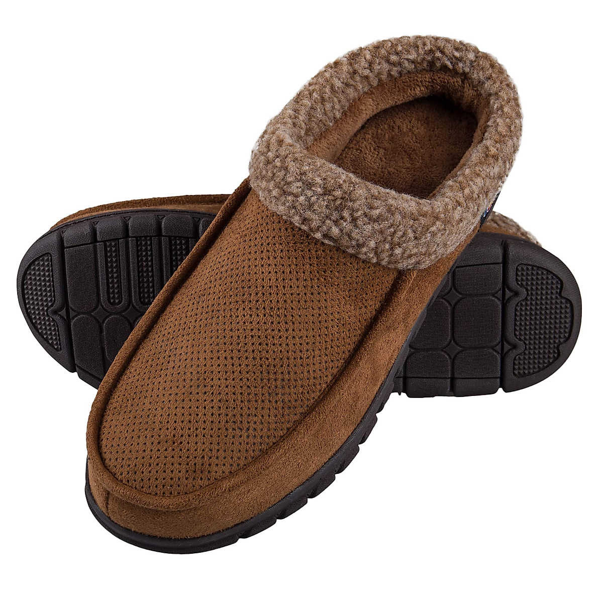 Dickies Men's Open and Closed Back Memory Foam Slippers with Indoor/Outdoor Sole, Medium Tan, Large