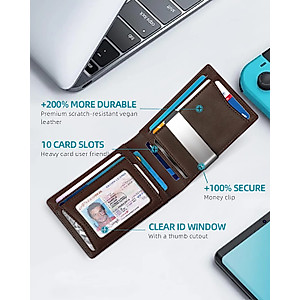 Zitahli Airtag-Wallet-Mens-Slim-RFID Blocking Wallet Leather with Money Clip Air Tag Wallet Card Holder Bifold Gifts for Men