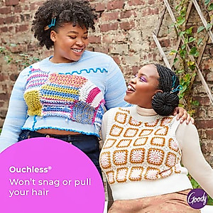 Goody Forever Ouchless Elastic Hair Tie - 10 Count, Black - Medium Hair to Thick Hair - Accessories for Women and Girls