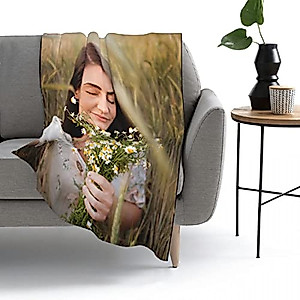 Yeacun Custom Blanket with Picture Text,30x40 Inch Personalized Throw Blankets Photo Design for Family Friend Pet,Christmas Halloween Birthday Wedding Customized Gifts for Women Men