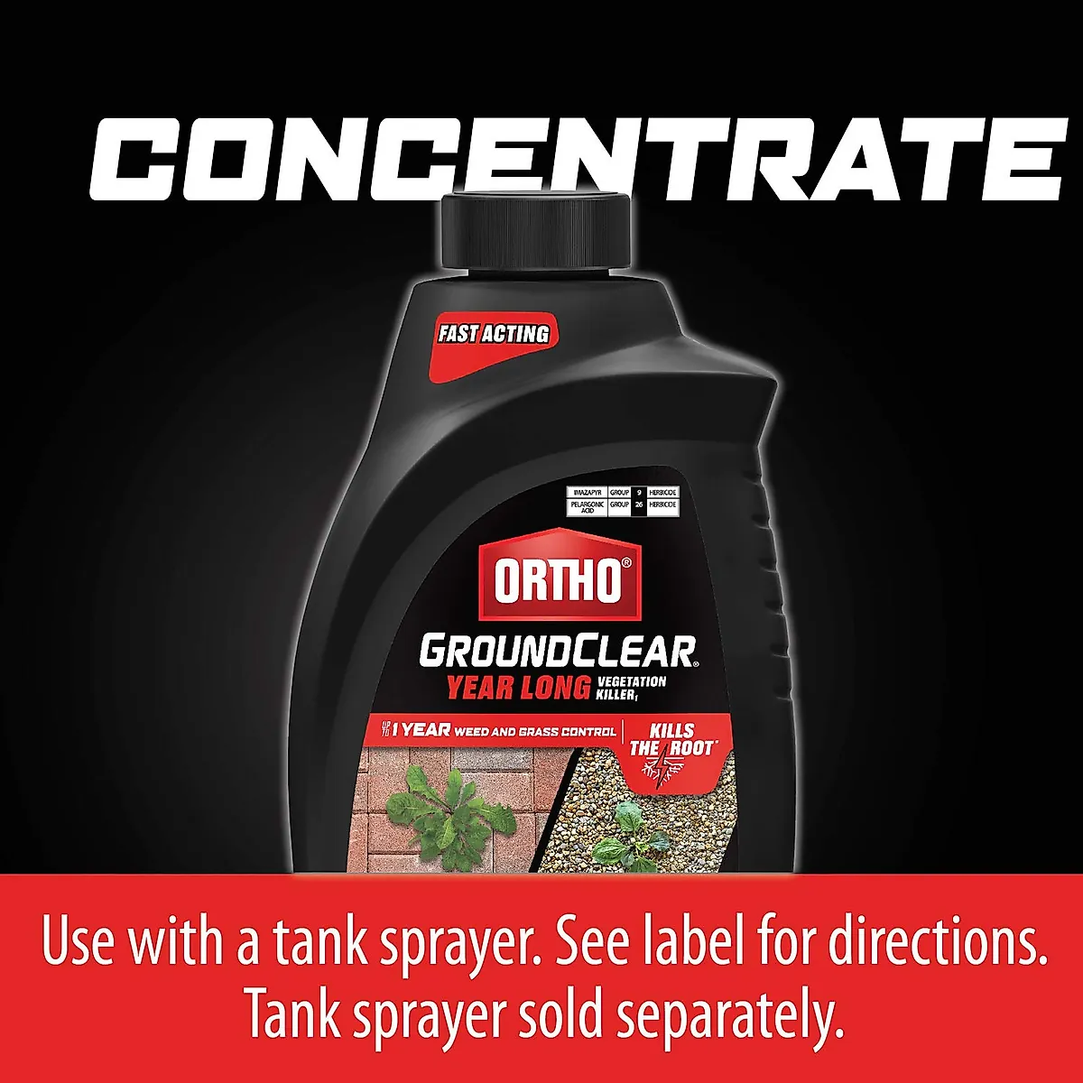 Ortho GroundClear Year Long Vegetation Killer1, Concentrate, Kills Tough Weeds and Prevents Re-Growth Up to 1 Year, 32 oz.