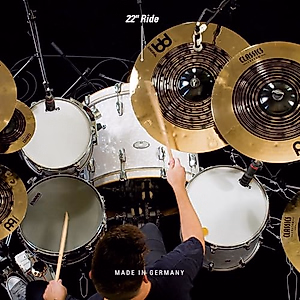 Meinl Cymbals Classics Custom Dual 22" Ride Cymbal, Dark and Brilliant Finish — Made in Germany — for Rock, Metal and Fusion, 2-Year Warranty (CC22DUR)