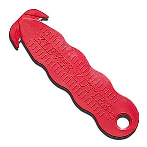Klever Kutter, NSF Certified for Non-Splash Zone, Klever Innovations Stainless Steel Package Opener, Safety Cutter, Utility Knife, Red, 20/pk (KCJ-1RSS)