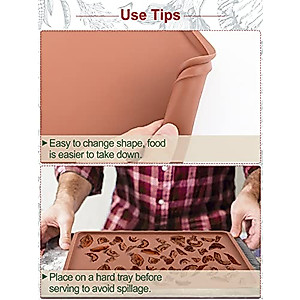 4PCS Silicone Dehydrator Mats with Edge - Silicone Sheets Compatible with Cosori CP267-FD, Nonstick Silicone Tray Liner, High Temperature Resistance Reusable for Fruits Meat Vegetables Herbs