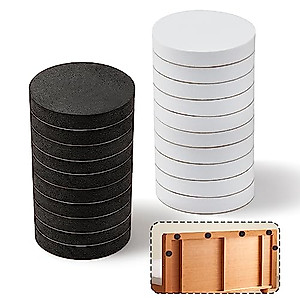 Anti Shake Headboard Stoppers for Wall, Wall Protector from Furniture, Bed Frame Noise Bumper, Anti Vibration Soundproof Pads to Prevent Hitting Wall, Round Black and White-20 pcs