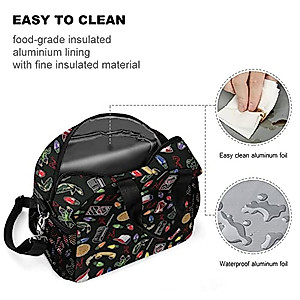 CHSSONG Insulated Lunch Bag Stranger ST Dinner Bag Lunch Box Leakproof Cooler Portable Handbag Reusable Thermal Tote Bag For School Office Picnic, ST-Black, 25.5x22.5x16.5cm(10x8.9x6.5inch)
