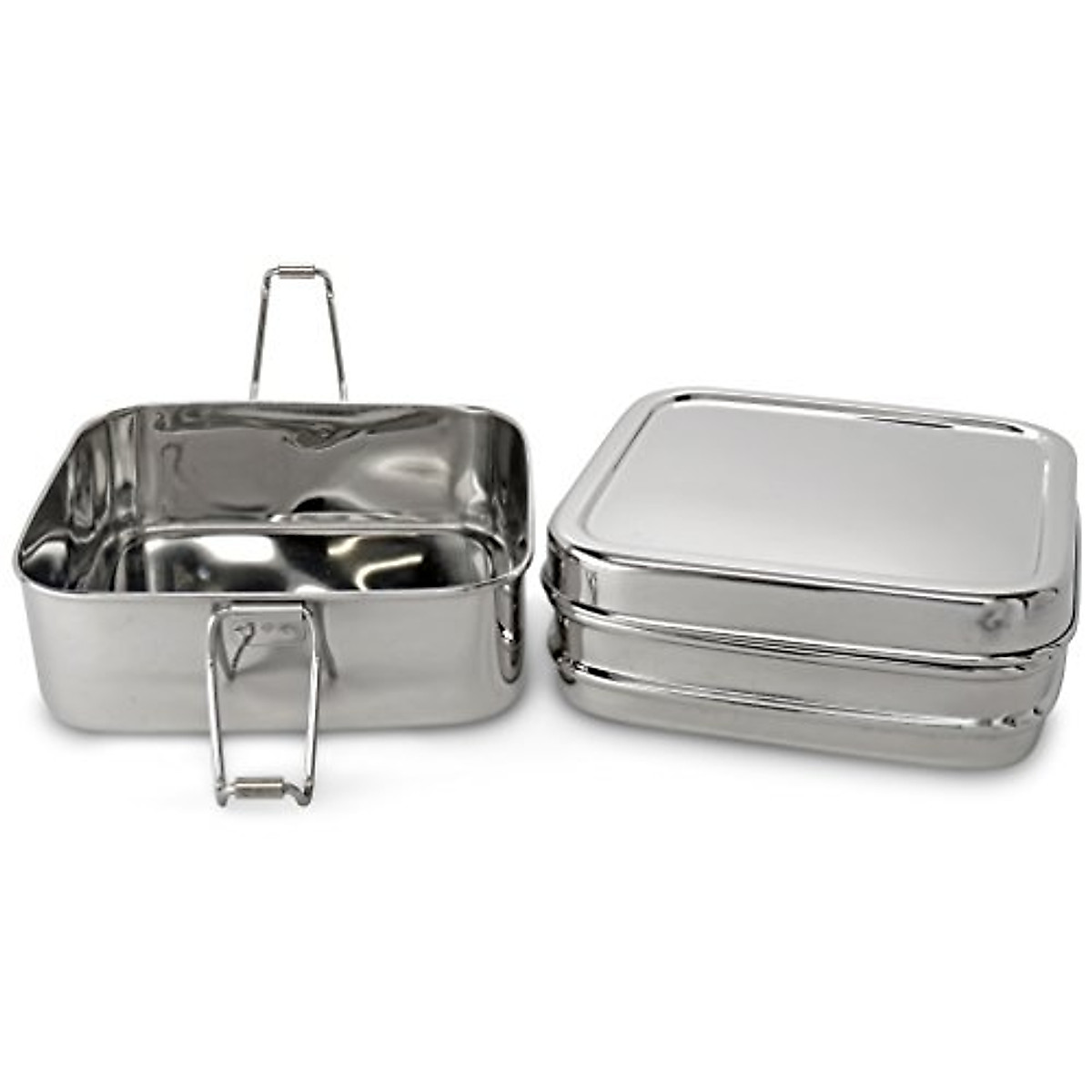 Lifestyle Block Stainless Steel Double Layer 2 Compartment Lunch Box - Compare to Eco Lunchbox