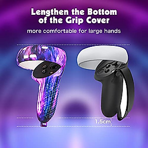 Relohas Accessories for Oculus Quest 2, VR Accessory Set for Meta Quest 2, Include Controller Grip Leather Cover, VR Shell Cover, Face Cover, The Best Gifts for Christmas and Halloween(Galaxy Purple)