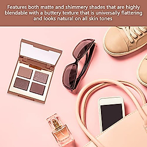 Mellow Cosmetic Eyeshadow Quad - Matte & Shimmer Shades - Eyeshadow Palette Kit for Women - Longwear, Highly Pigmented, Intense Color - Compact Eye Makeup Kit (Rhea)