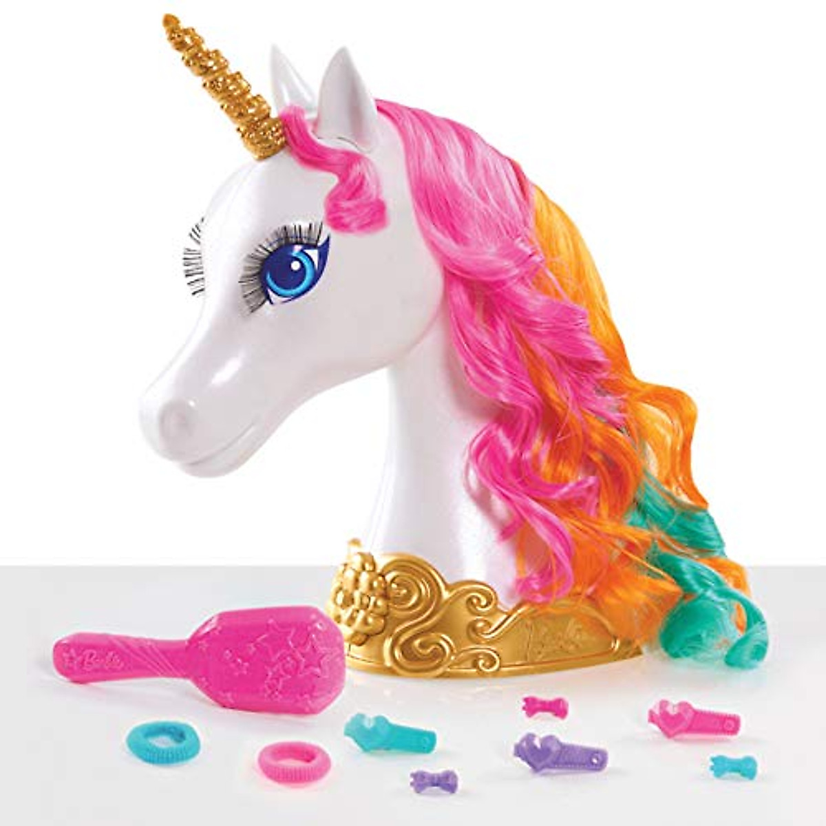 Barbie Dreamtopia Unicorn Styling Head, 10-pieces, Kids Toys for Ages 3 Up by Just Play