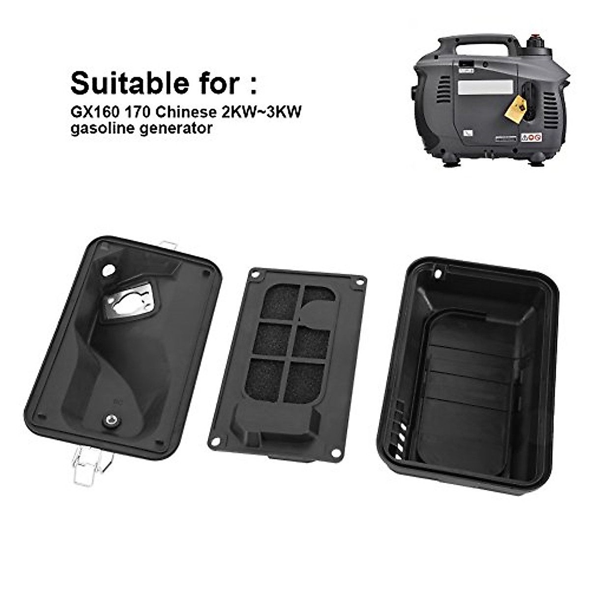 Air Filter Housing Cover Box Replacement Assembly Part for GX160 170 Chinese 2KW~3KW Gasoline Generator