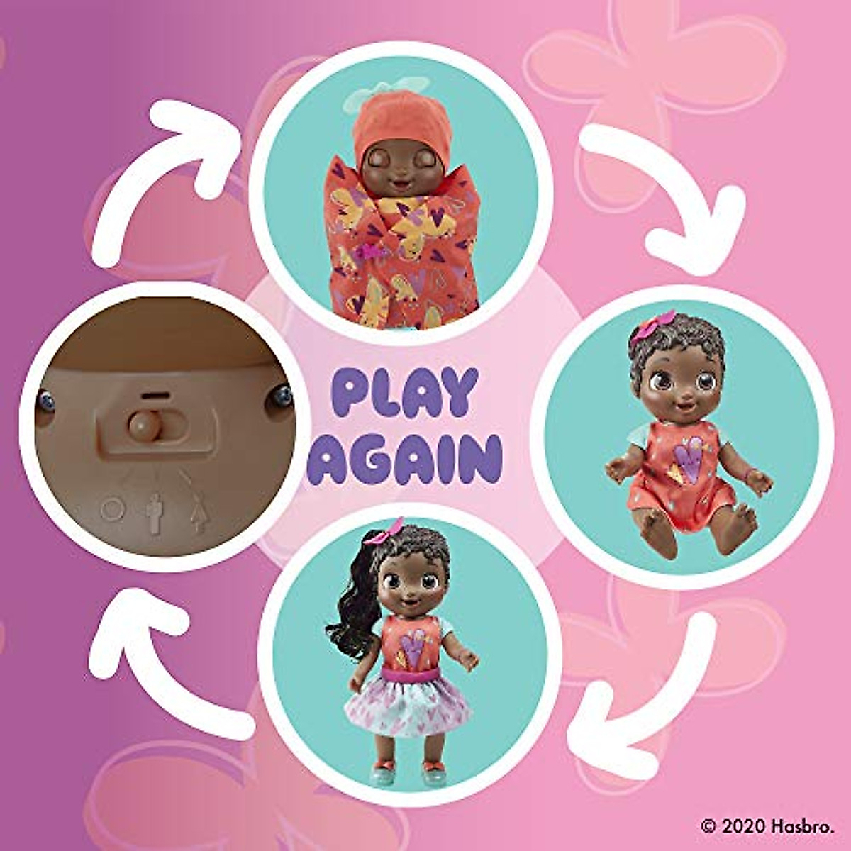 Baby Alive Baby Grows Up (Sweet) - Sweet Blossom or Lovely Rosie, Growing and Talking Baby Doll, Toy with 1 Surprise Doll and 8 Accessories