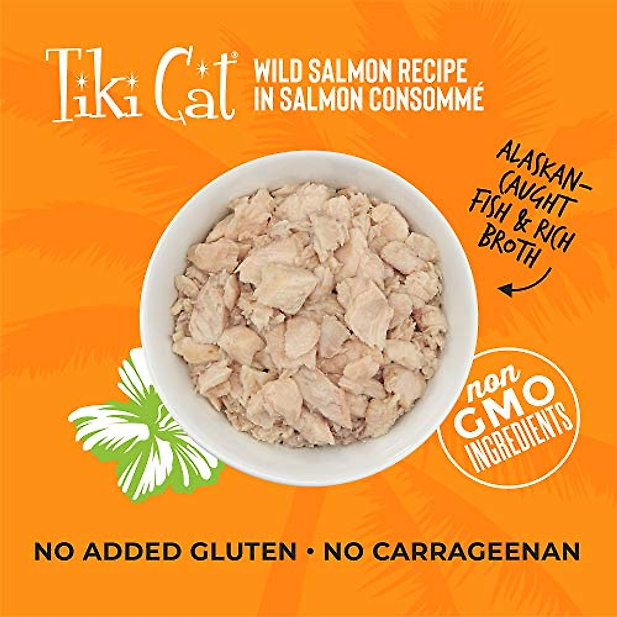 Tiki Cat Luau Shredded Meat, Wild Salmon Recipe in Salmon Consumme, Grain-Free Balanced Nutrition Wet Canned Cat Food, For All Life Stages, 6 oz. Cans (Pack of 8)