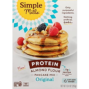 Simple Mills Just Add Water Almond Flour Pancake Mix, Original Protein - Gluten Free, Plant Based, Paleo Friendly, Breakfast, 10.4 Ounce (Pack of 1)