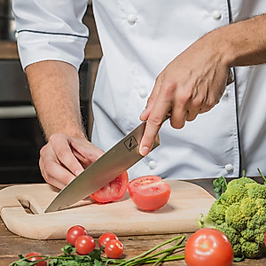 imarku Chef Knife - Pro Kitchen Knife 8 Inch Chef's Knives Japanese SUS440A Stainless Steel Sharp Paring Knife with Ergonomic Handle, Orange Handle, Christmas Gifts for Women Men