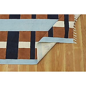 Casavani Hand Block Printed Cotton Dhurrie Geometric Black & Multicolor Area Dhurrie Best Uses For Home/Office 4x6 Feet Rugs for Bedroom,Living Room,Kids Room,Bathroom,Kitchen,Porch 6x12 Feet Runner