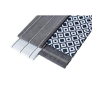 figolo Microfiber Kitchen Towels - Dish Towel Geometry Set of 4, Super Absorbent and Soft, 26 X 18 Inch