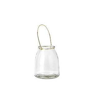 Serene Spaces Living Hanging Glass Jar for Wedding, Parties, Events, Patio, Use as Hanging Glass Lamp or for Flowers, Measures 6" Tall and 5" Diameter, Sold Individually