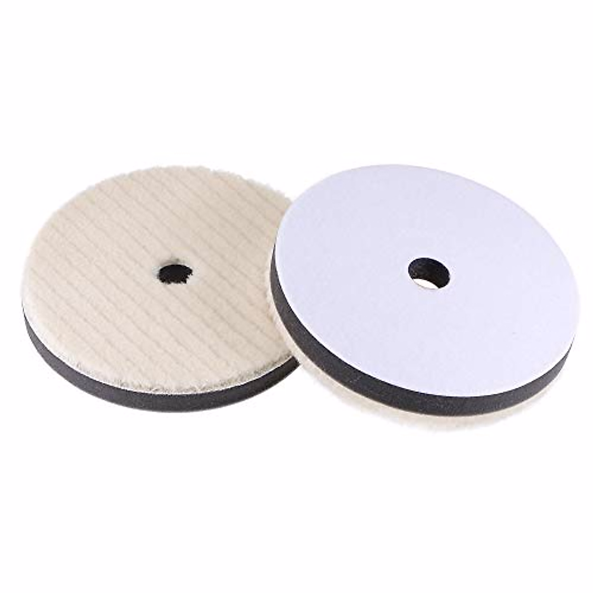 uxcell 6" Wool Felt Sponge Polishing Pad Hook and Loop Buffing Wheel with Hole Coarse Polishing for Orbital Polisher Buffer 2 Pcs