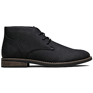 Jousen Men's Chukka Boots Lace Up Desert Ankle Boots Classic Causal Dress Boots For Men(AMY656A black 11)