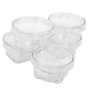 PAYLAK Storage Containers Clear Stackable Interlocking Detachable with Lid 5 for Beads Food Jewelry Coins Medicine Screws Nuts - 3 1/2" Round
