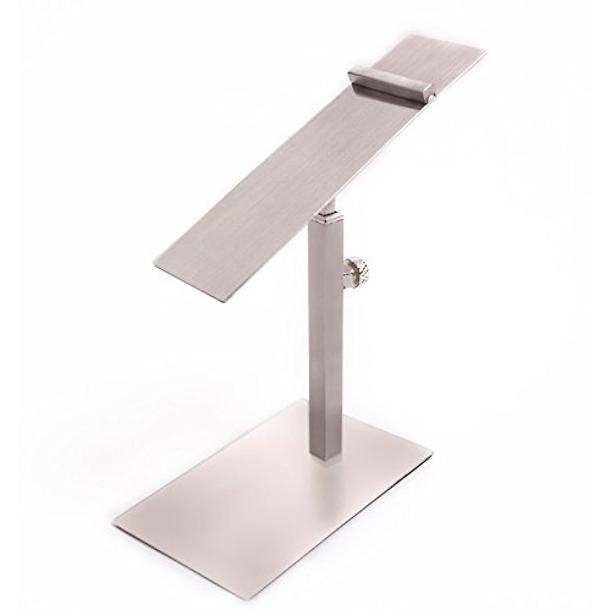 Nipole Modern Stainless Steel Adjustable Shoes Display Stands Rack in Shopping Mall (Brushed Silver)