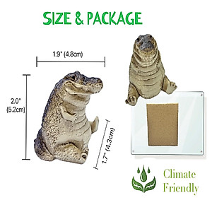 Handmade Crocodile Figurine Tea Pet, Tea Set Accessories Alligator Statue Tea Ceremony Desk Pet, Animal Ornament Gifts for Tea Lover Friends Chritmas Party Favors