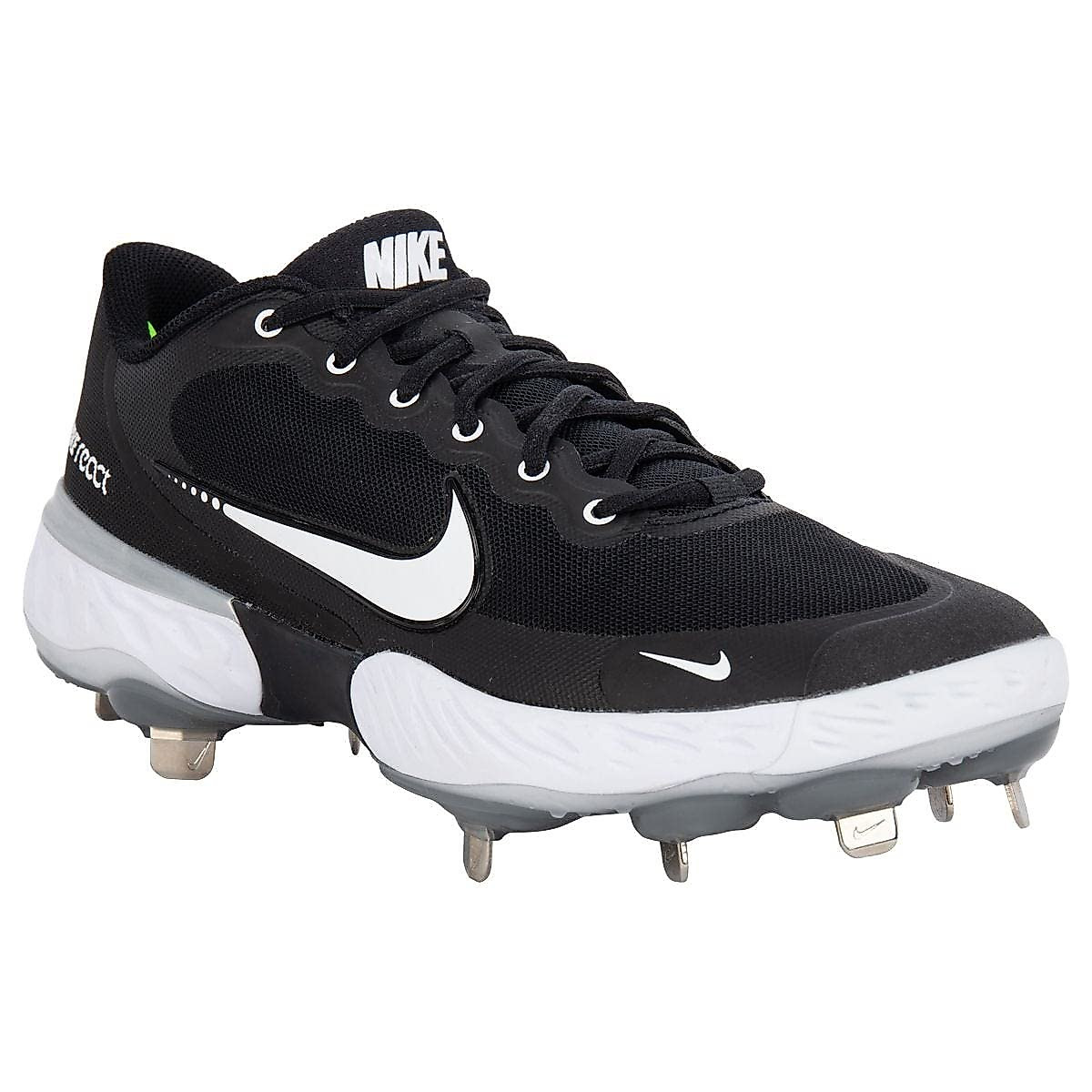 Nike Alpha Huarache Elite 3 Adult Low Metal Baseball Cleats, Black/White, 8