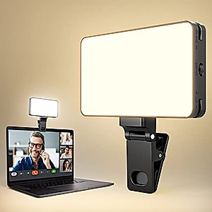Weilisi 4000mAh Video Conference Lighting,Soft Light for Video Conferencing,Zoom Light for Laptop with Clip,Stepless Dimming Computer Light for Zoom Meetings,Webcam Light with 3 Modes,Laptop Light