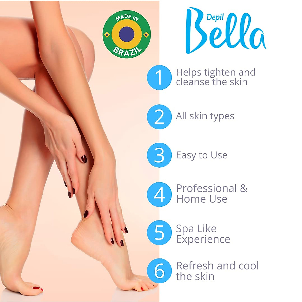 Depil Bella Skin Care Products, Two Pack, Pre Waxing Astringent Lotion (500 ml), Post Waxing - Oil Moisturizing Remover (500 ml).