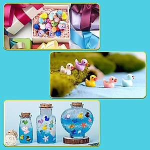 HAVAGDTM 120 PCS Mini Ducks Miniature Duck Figures for Ornament Miniature Garden Aquarium Mini Ducks DIY Handmade School Project Party Favor