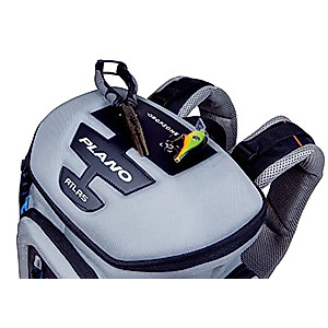 Plano Atlas 3700 Tackle Fishing Backpack, Gray EVA Material, Includes 3 3750 StowAway Utility Boxes for Worms, Lures, & Baits, Waterproof & Non-Skid Base