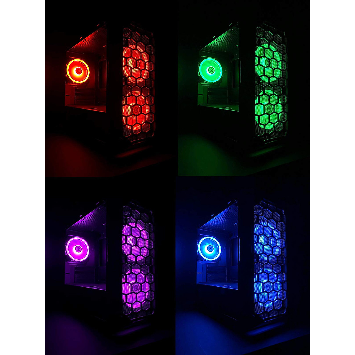 Apevia PRODIGY-BK Micro-ATX Gaming Case with 1 x Tempered Glass Panel, Top USB3.0/USB2.0/Audio Ports, 3 x RGB Fans, Black Frame