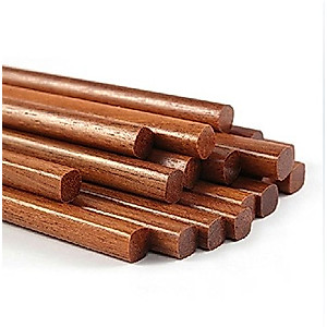 Wooden Chopsticks Reusable Dishwasher Safe 10 Pairs Chinese Asian Korea Iron Wood Handmade Chopstick Natural Healthy for Cooking Eating Restaurants Gourmets Noodles Portable Long Brown