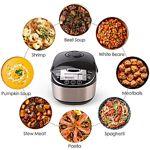 Midea Rice Cooker Slow Cooker Multi Cooker 10 Cup with Steamer Basket For Rice Food Vegetable Egg Automatic Keep Warm LED Digital Control