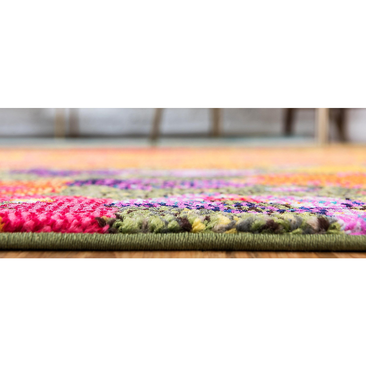 Unique Loom Estrella Collection Floral, Landscape, Abstract, Modern, Fields Area Rug, 5' 1" x 8' 0", Multi/Green