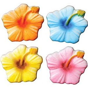 Surf Cake Topper with Sugar Surfboards, Sugar Hibiscus Flowers, Palm Trees and Surf Sign