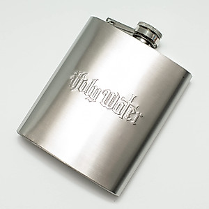 Funderstood Dracula Holy Water Hidden Barware Book Safe, Gothic Secret Liquor Flask with Two Stainless Steel Shot Glasses, Gothic Gift Set, Goth Decor - 2.25” X 6.125” X 9.5”