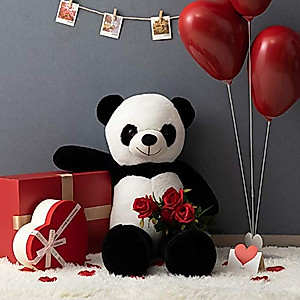 Simccppley Stuffed Animal Classic White and Black Soft Plush Bear Toy 32 Inch