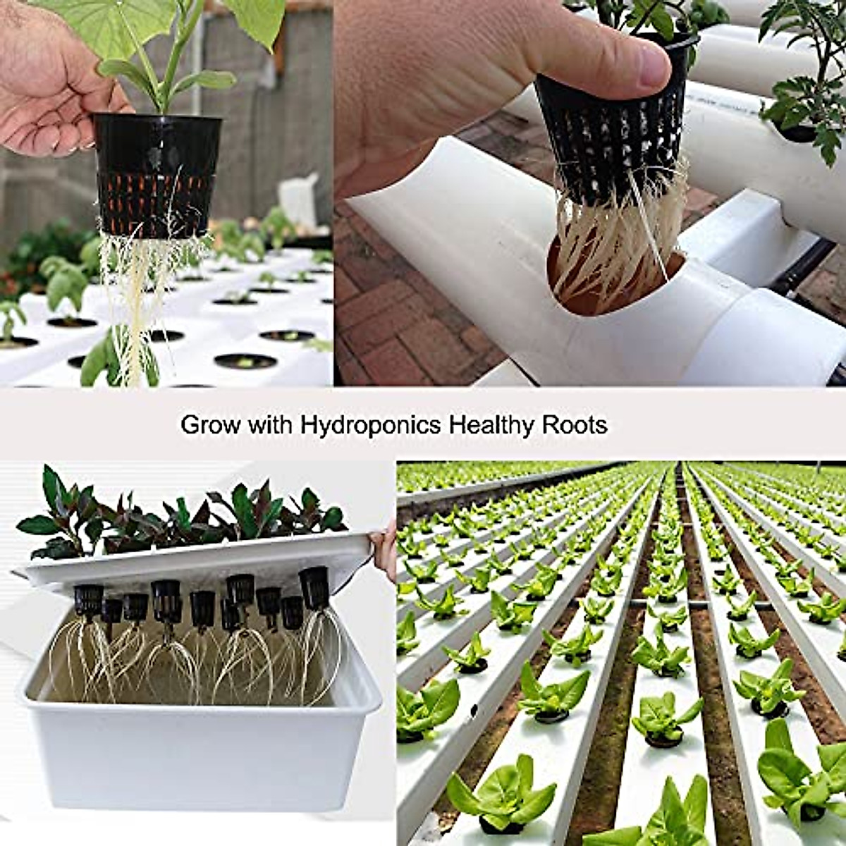 12 Pack 3 inch Net Cup Pots with 12 feet Hydroponic Self Watering Wick & 12 Plant Labels Aquaponics Mason Jar Bucket Insert Orchid kratky Vegetable Gardening Growing Netted Baskets Slotted Mesh