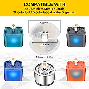 MyfatBOSS Cat Water Fountain Filter, 8 Pack Pet Fountain Filter Replacement for 84oz/2.5L Stainless Steel Cat Water Fountain 2L Colorful LED Pet Cat Dog Water Dispenser